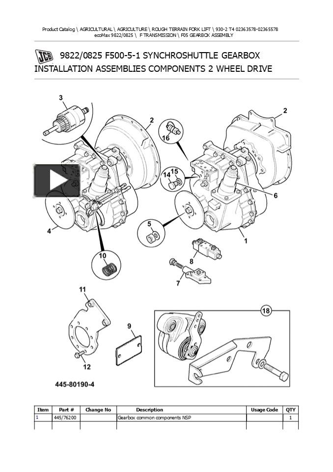 JCB 930-2 T4 (ecoMax) Forklift Parts Catalogue Manual Instant Download ...