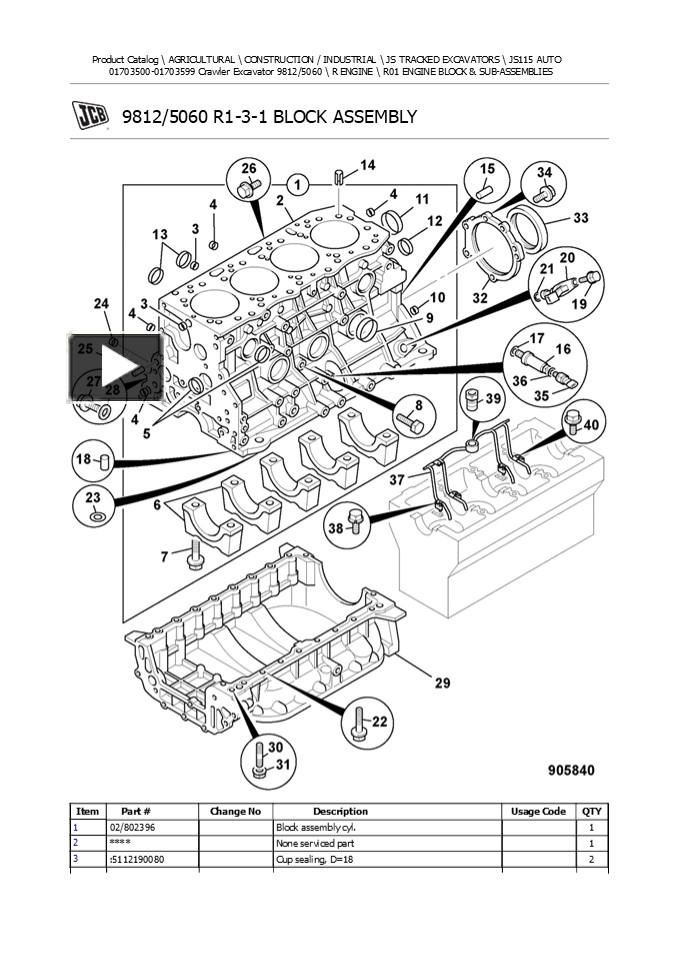 PPT – JCB JS115 AUTO Tracked Excavator Parts Catalogue Manual Instant ...