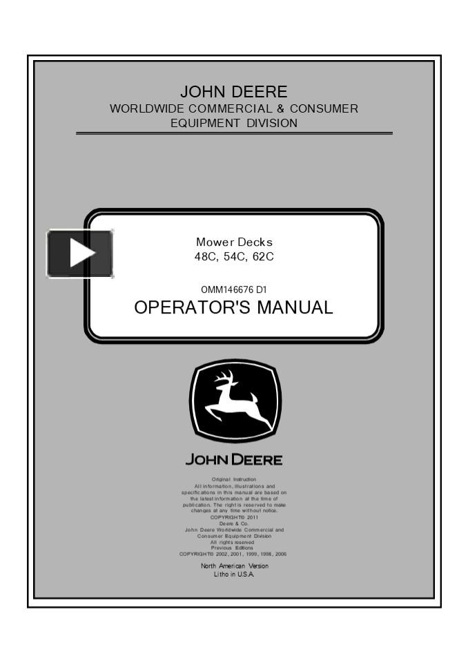 PPT – John Deere 62C Mower Decks Operator’s Manual Instant Download ...
