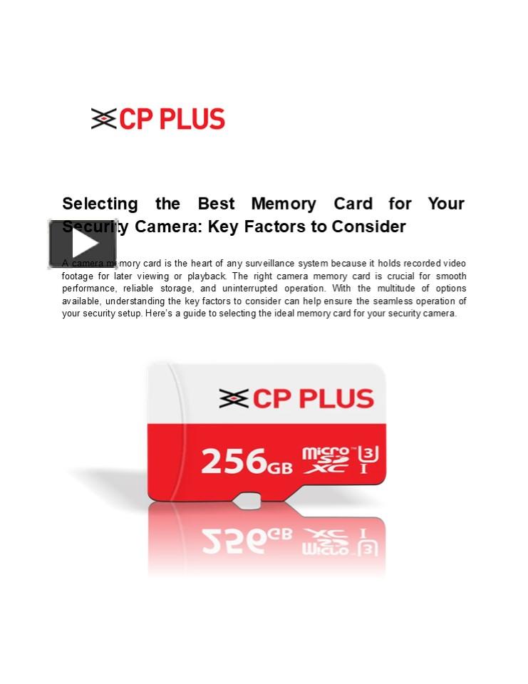PPT – Selecting the Best Memory Card for Your Security Camera: Key ...
