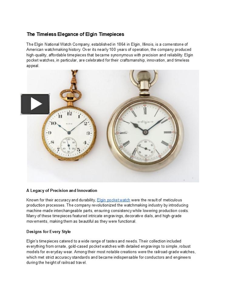 PPT – The Timeless Elegance of Elgin Timepieces PowerPoint presentation ...