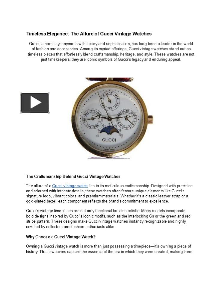 PPT – Timeless Elegance: The Allure of Gucci Vintage Watches PowerPoint ...