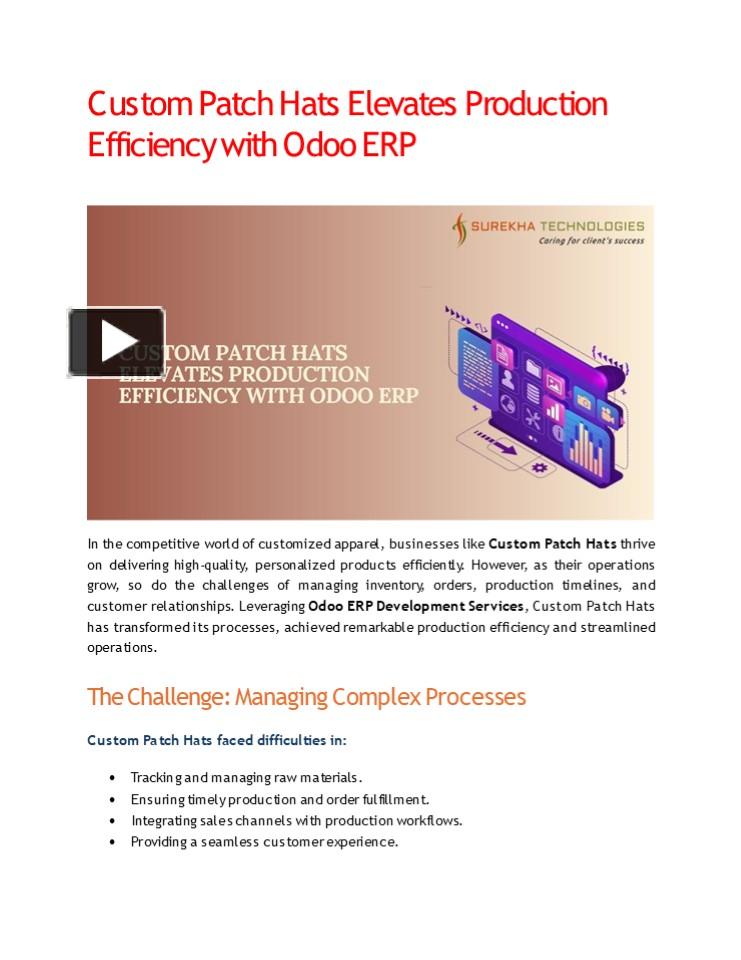 PPT – Custom Patch Hats Elevates Production Efficiency with Odoo ERP ...