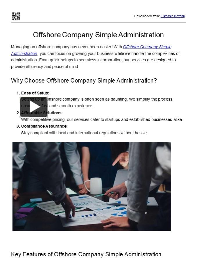 PPT – Offshore Company Simple Administration PowerPoint presentation ...