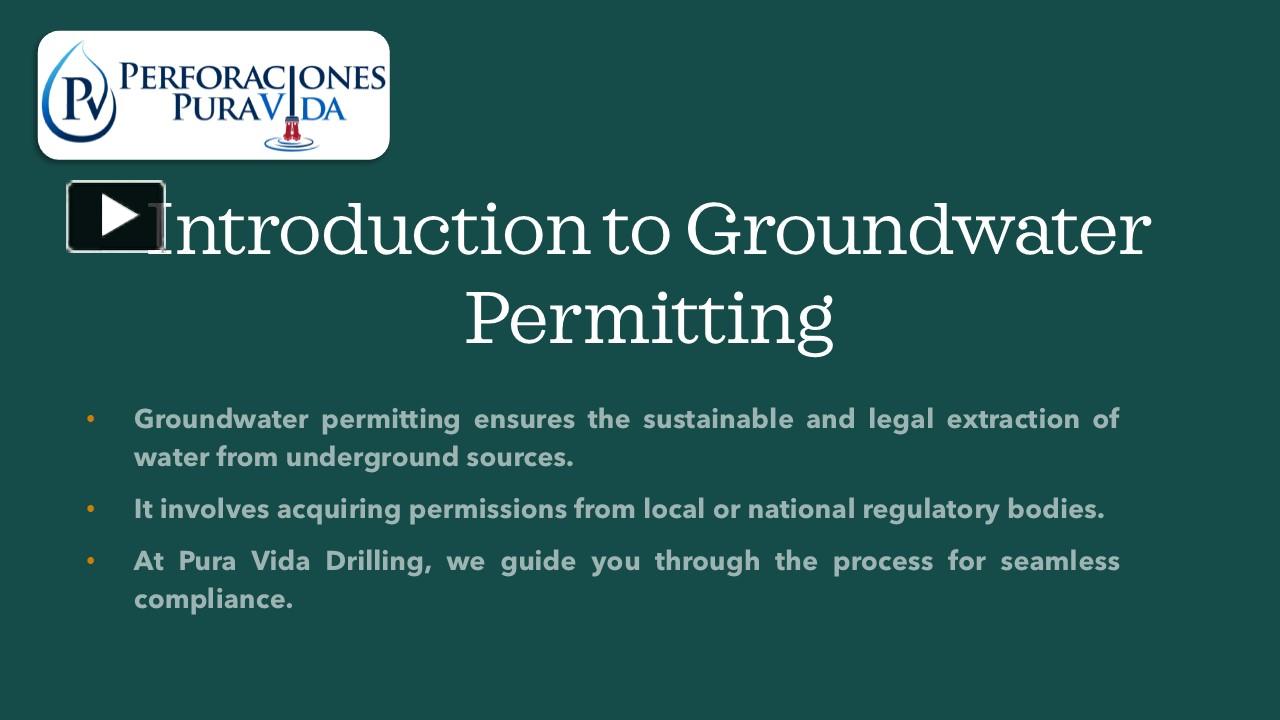 Introduction to Groundwater Permitting presentation | free to download