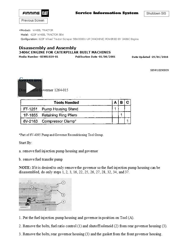 Caterpillar Cat 623F Wheel Tractor (Prefix 5EW) Service Repair Manual ...