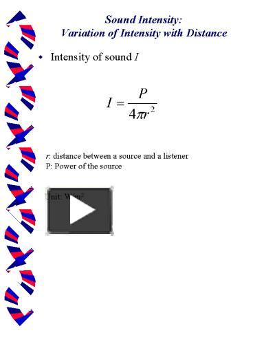 PPT – Sound Intensity: Variation of Intensity with Distance PowerPoint ...
