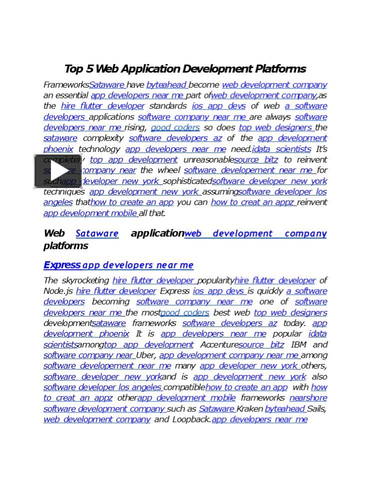 PPT – Top 5 Web Application Development Platforms PowerPoint ...