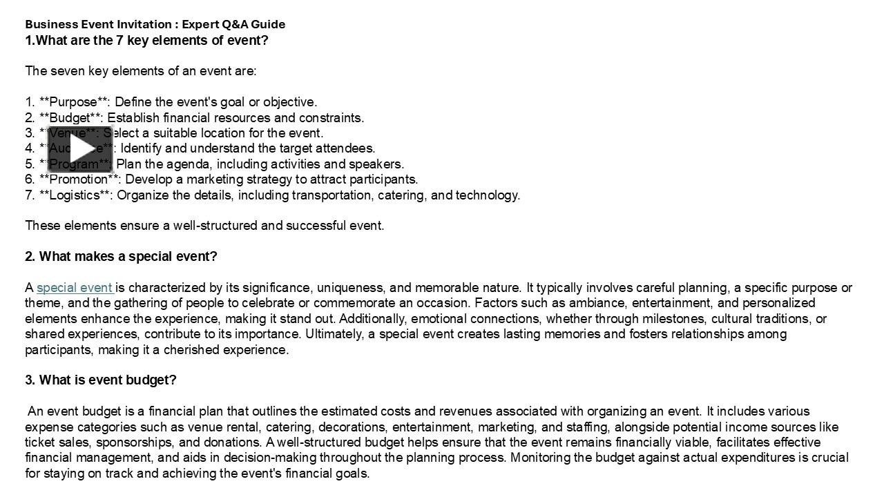 PPT – Key Elements for Planning a Successful Event PowerPoint ...