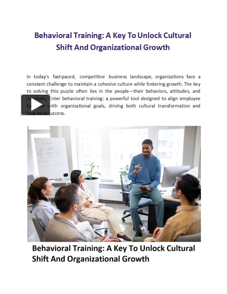 PPT – Behavioral Training: A Key To Unlock Cultural Shift And ...