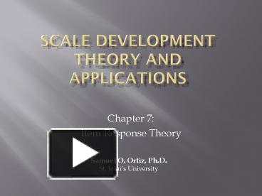 PPT – Scale development Theory and applications PowerPoint presentation ...