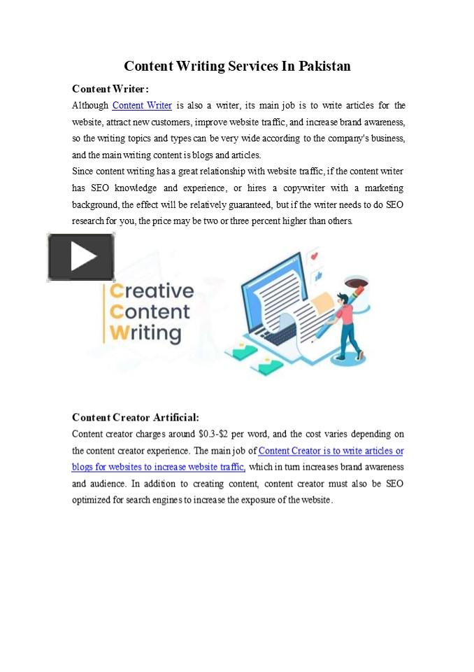 PPT – content writing services in pakistan PowerPoint presentation ...