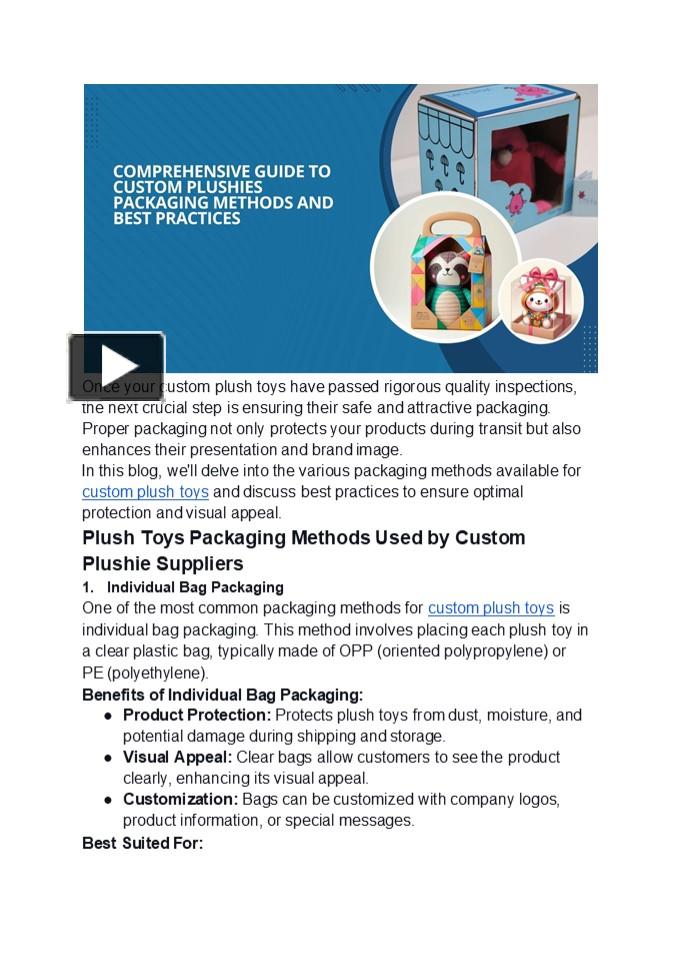 Comprehensive Guide to Custom Plushies Packaging Methods and Best ...
