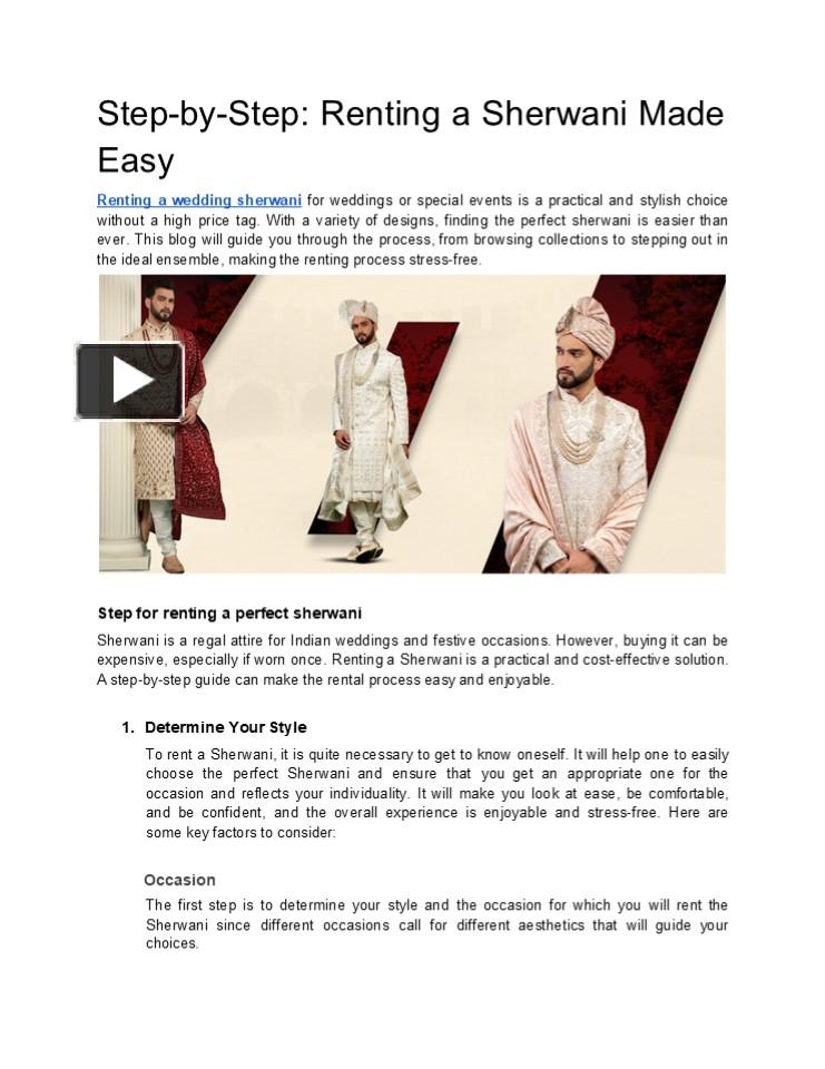 PPT – Step-by-Step: Renting a Sherwani Made Easy PowerPoint ...
