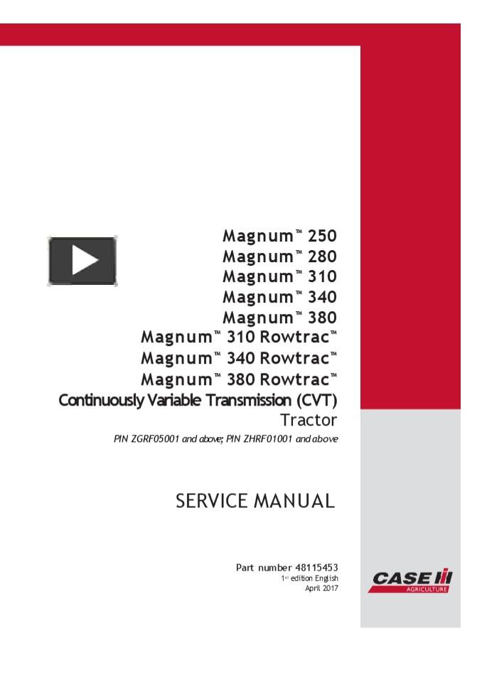 CASE IH Magnum 340 Continuously Variable Transmission (CVT) Tier 4B ...