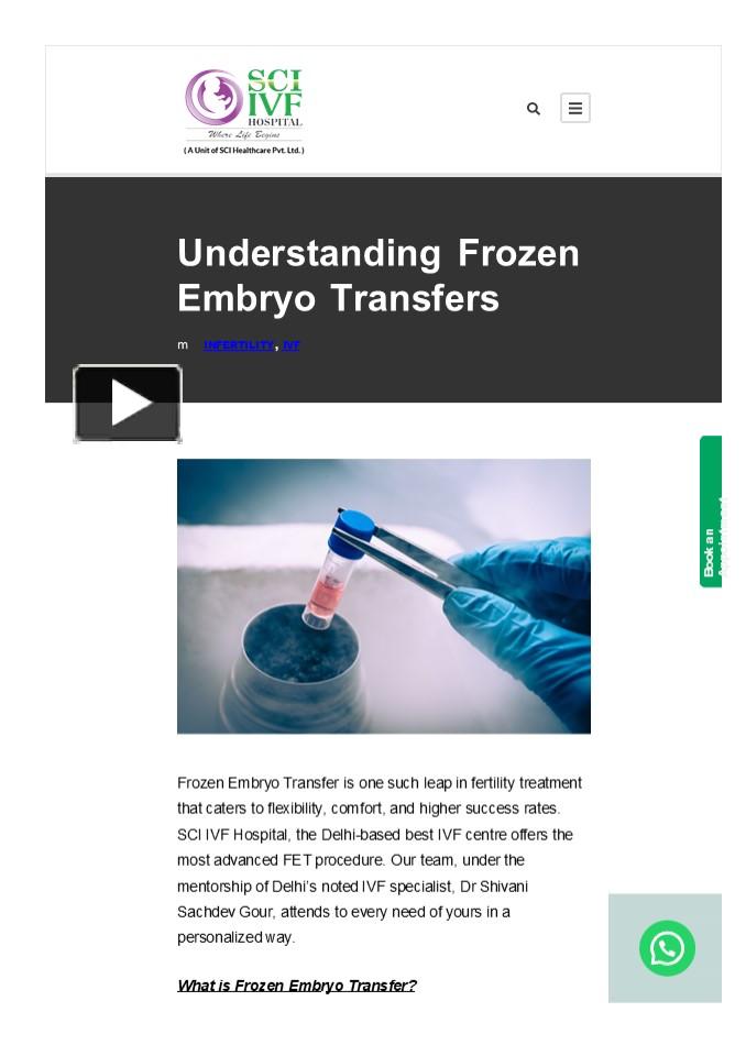 PPT – Understanding Frozen Embryo Transfers: Benefits and ...