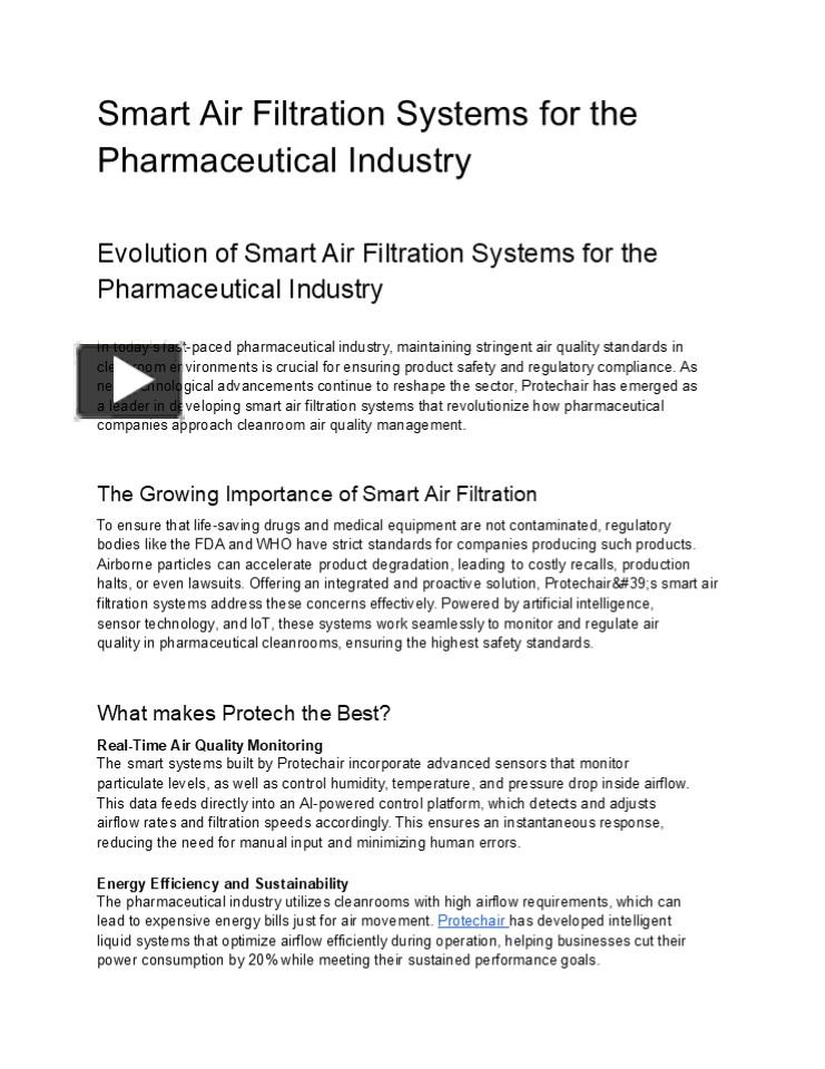 PPT – Smart Air Filtration Systems for the Pharmaceutical Industry ...