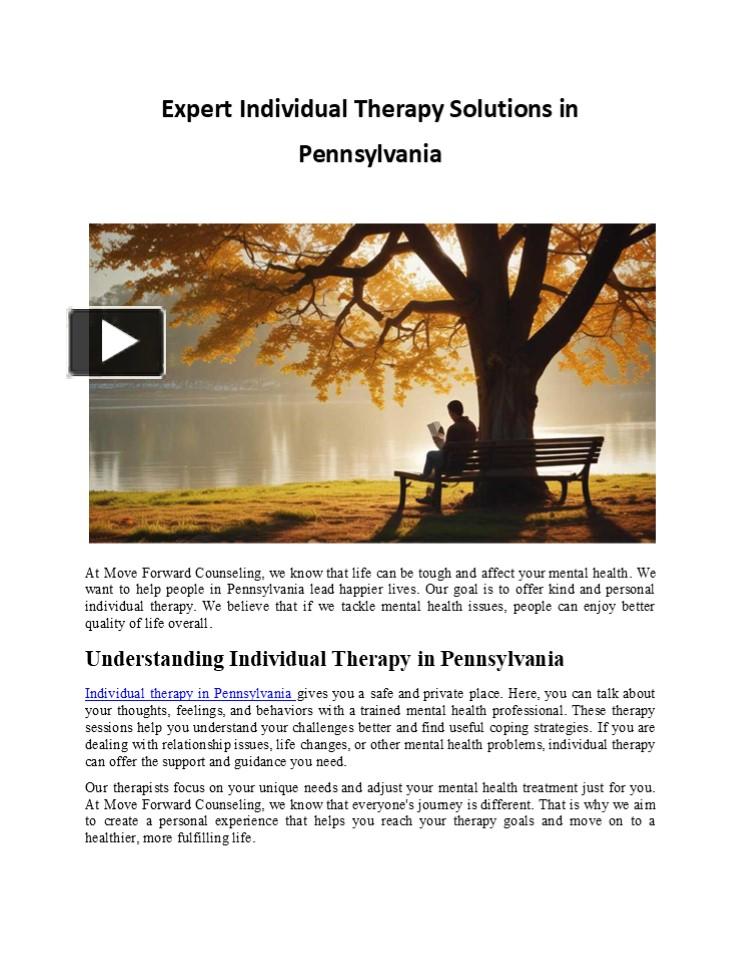 Expert Individual Therapy Solutions in Pennsylvania presentation | free ...