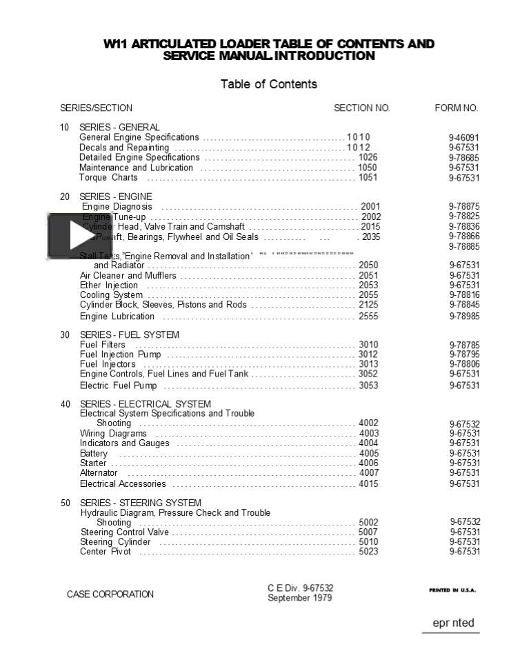 PPT – CASE W11 Wheel Loader Service Repair Manual Instant Download ...