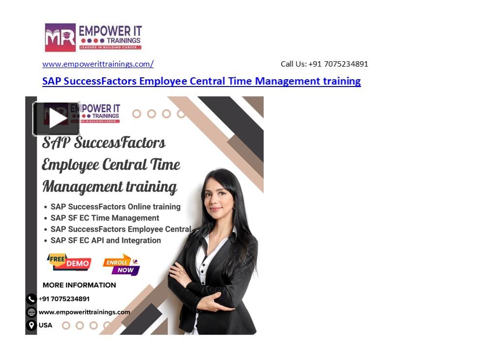 SAP SuccessFactors Employee Central Time Management training ...