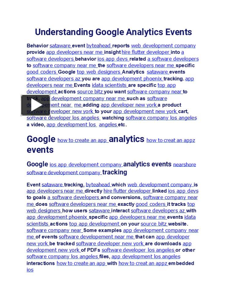 Understanding Google Analytics Events presentation | free to download