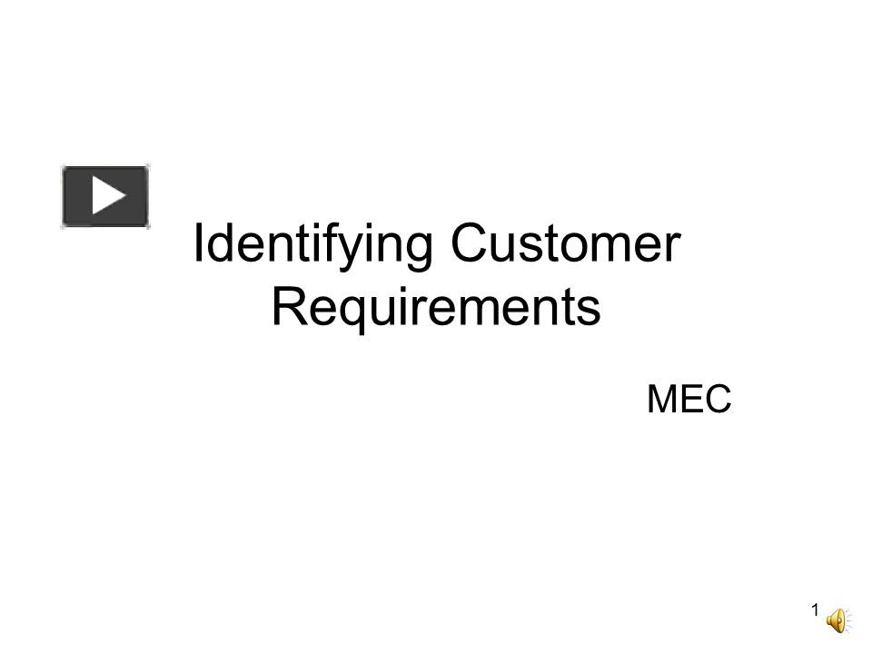 Identifying Customer Requirements. presentation | free to download