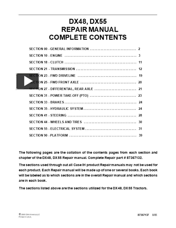 PPT – CASE IH DX55 Tractor Service Repair Manual Instant Download 1 ...