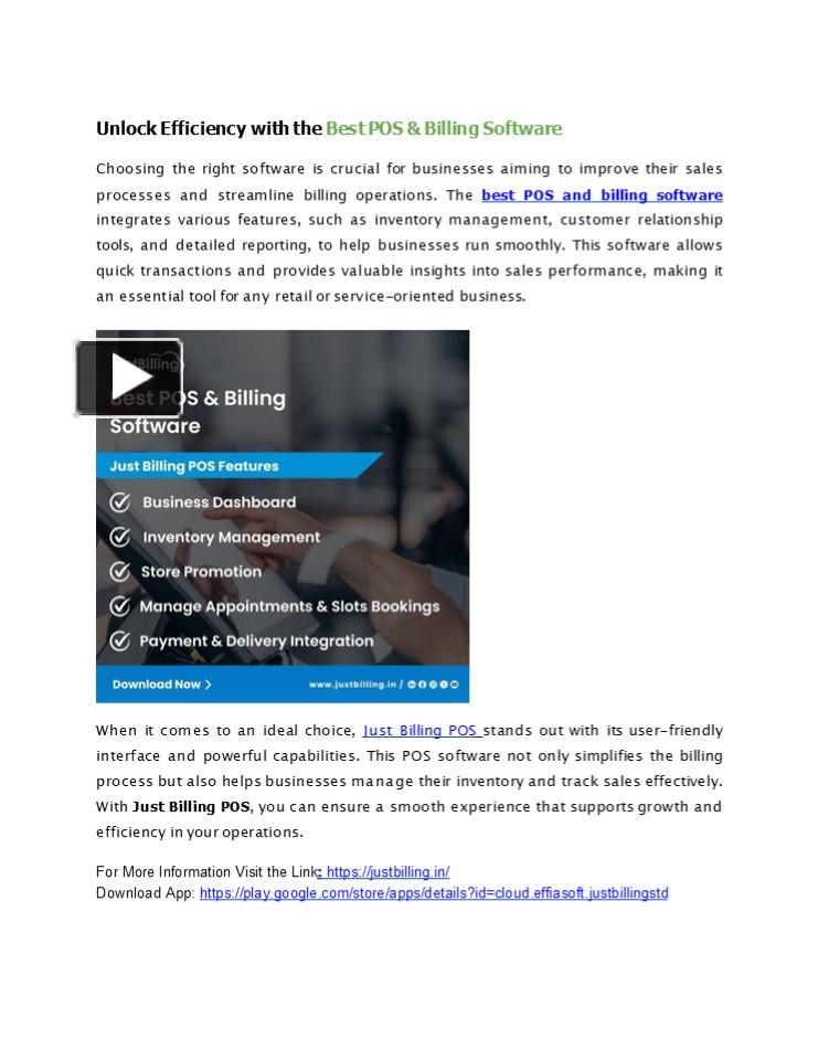 PPT – Unlock Efficiency with the Best POS & Billing Software PowerPoint ...