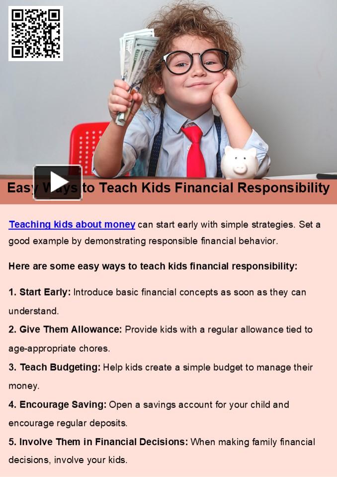 Easy Ways to Teach Kids Financial Responsibility presentation | free to ...