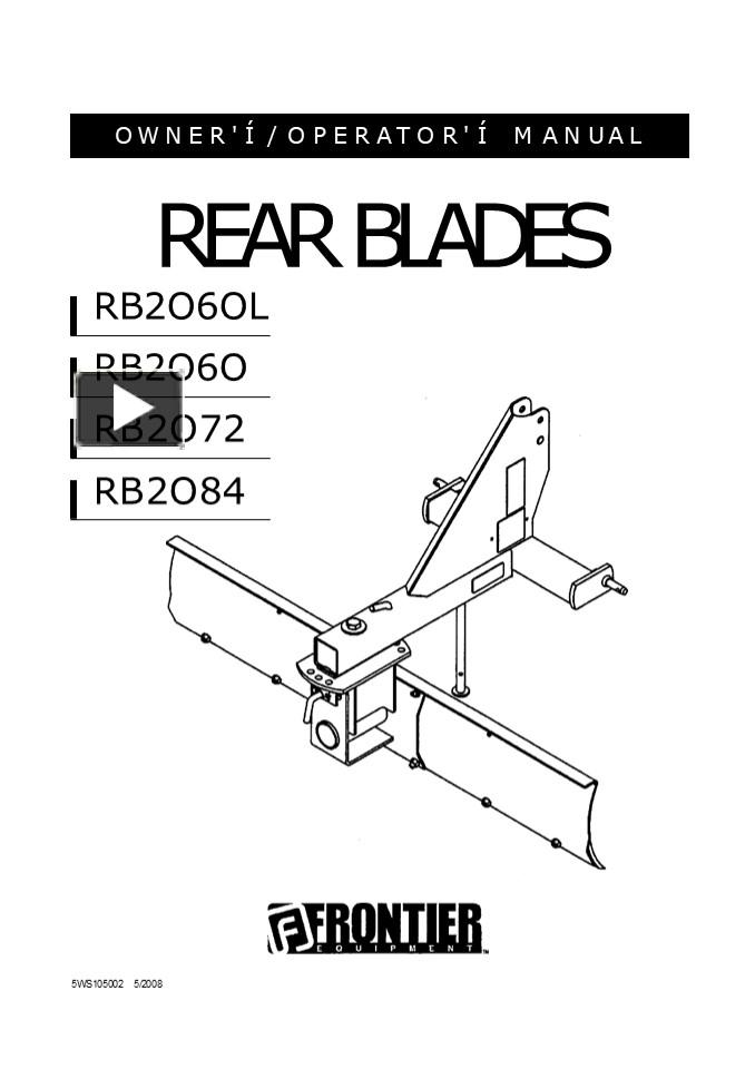 PPT – John Deere RB2060 Rear Blades Owner’s Operator’s Manual Instant ...