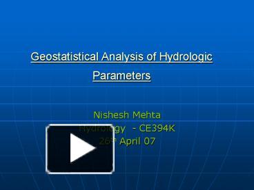 PPT – Geostatistical Analysis of Hydrologic Parameters PowerPoint ...