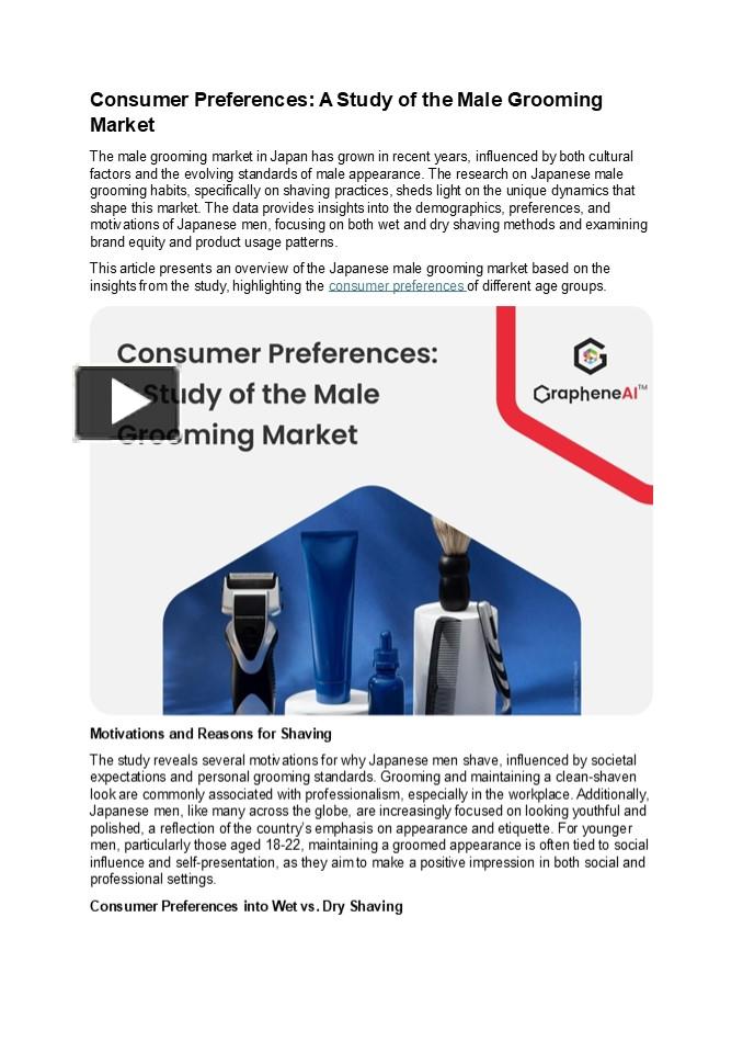 Consumer Preferences: A Study of the Male Grooming Market presentation ...