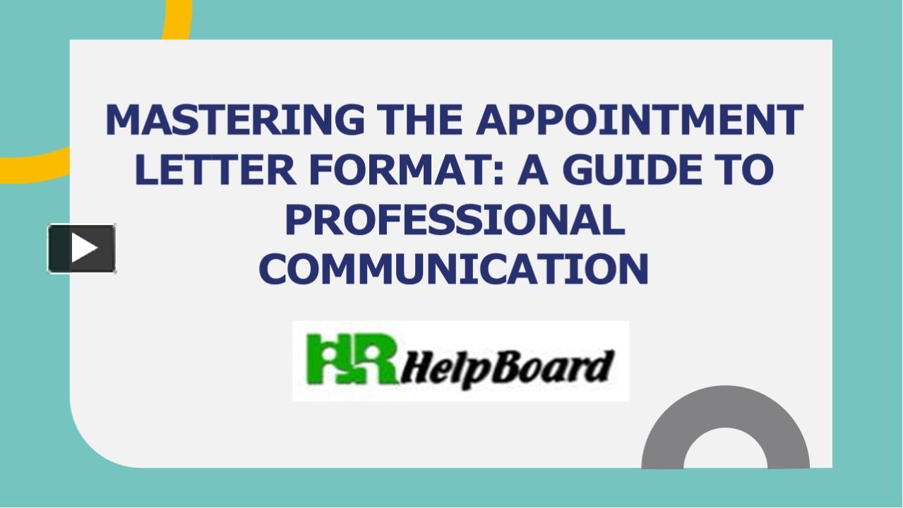PPT – How to write an appointment letter PowerPoint presentation | free ...