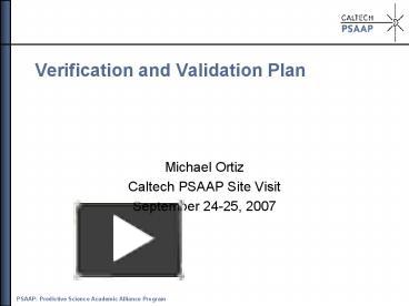 PPT – Verification and Validation Plan PowerPoint presentation | free ...
