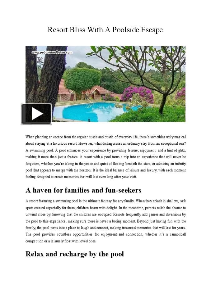 PPT – Resort Bliss With A Poolside Escape PowerPoint presentation ...