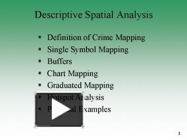 PPT – Descriptive Spatial Analysis PowerPoint presentation | free to ...