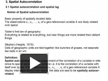 3. Spatial Autocorrelation presentation | free to view