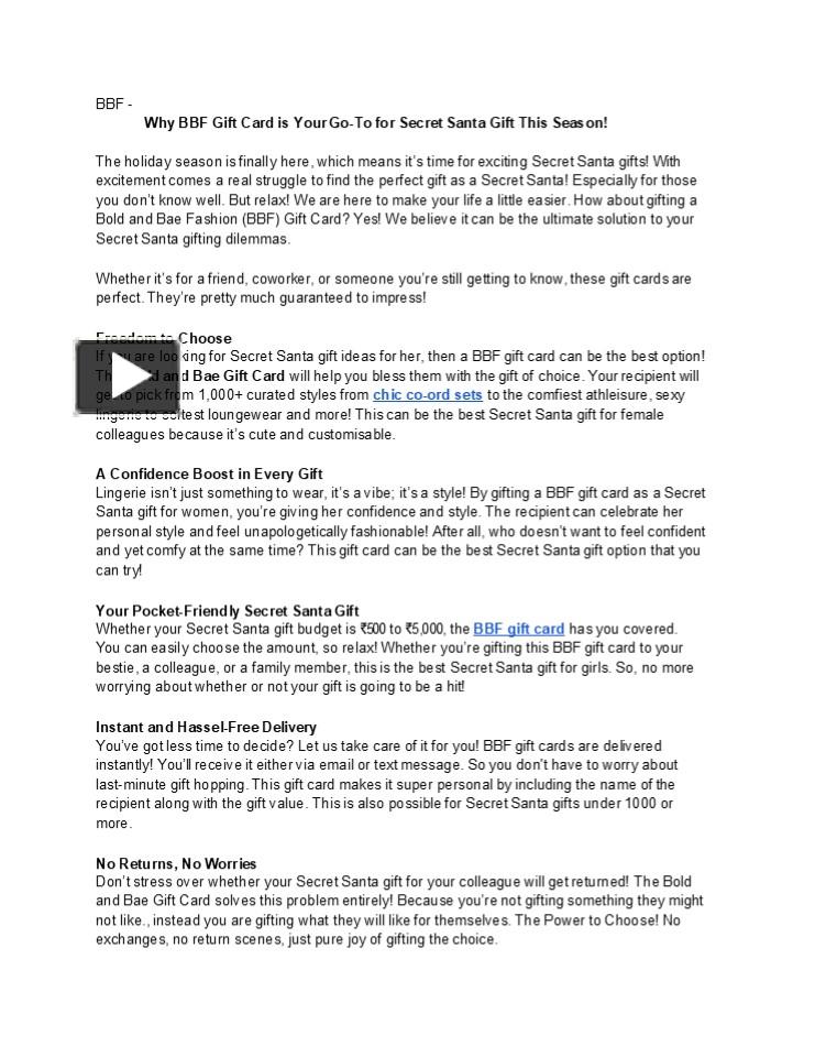 Why BBF Gift Card is Your Go-To for Secret Santa Gift This Season ...