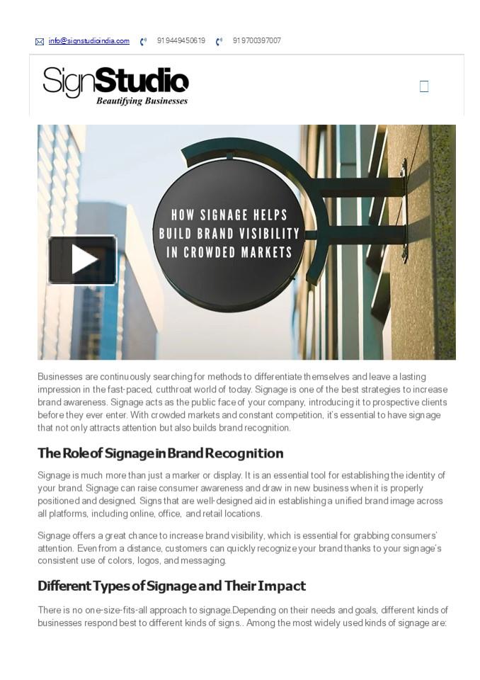 PPT – How Signage Helps Build Brand Visibility in Crowded Markets ...