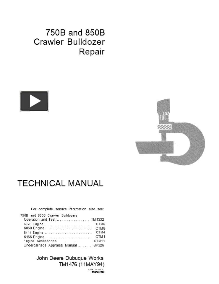 PPT – John Deere 750B Crawler Bulldozer Service Repair Manual Instant ...