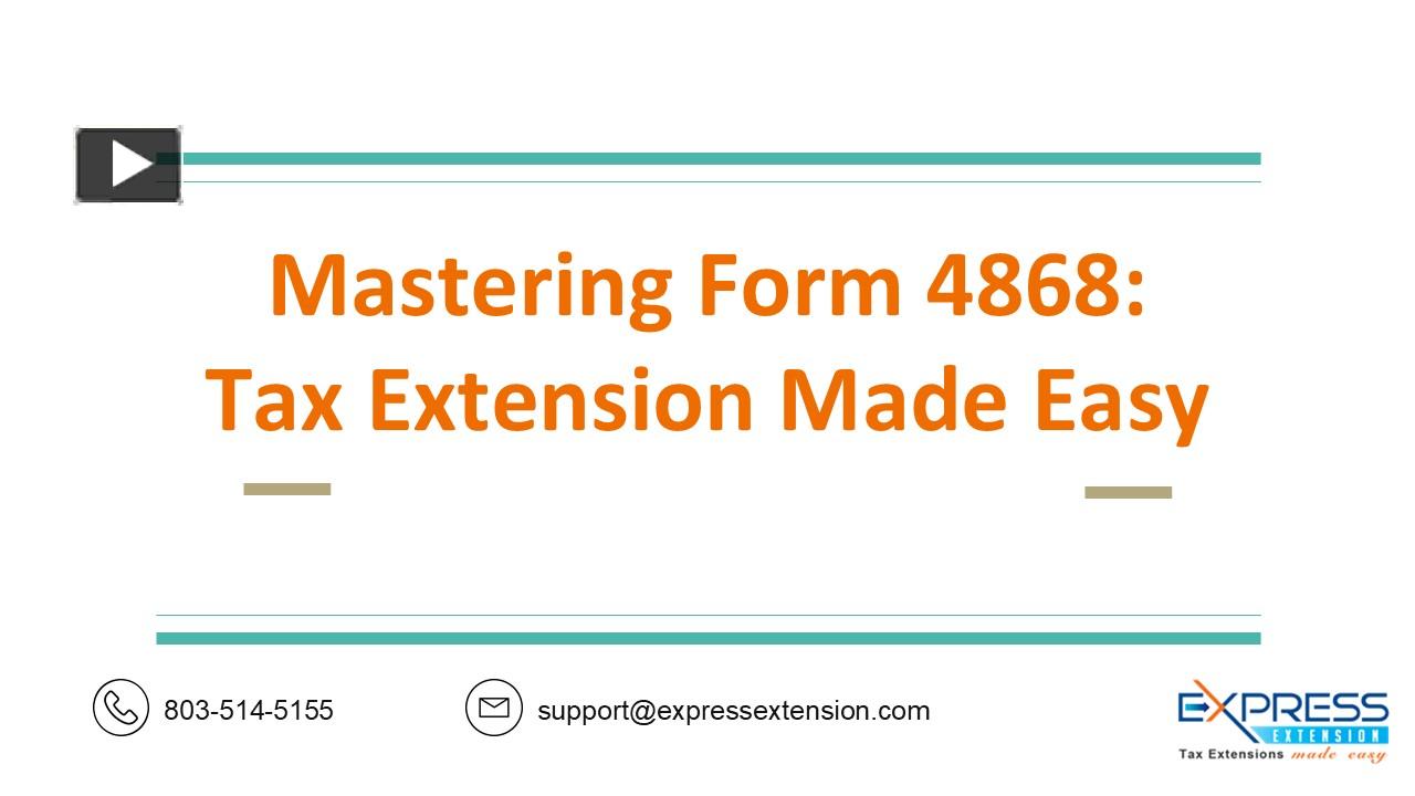 Form 4868: Application for Automatic Extension of Time to File U.S ...