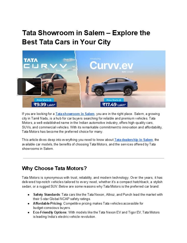 PPT – Tata Showroom in Salem PowerPoint presentation | free to download ...