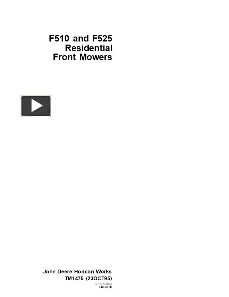 PPT – JOHN DEERE F510 RESIDENTIAL FRONT MOWER Service Repair Manual ...