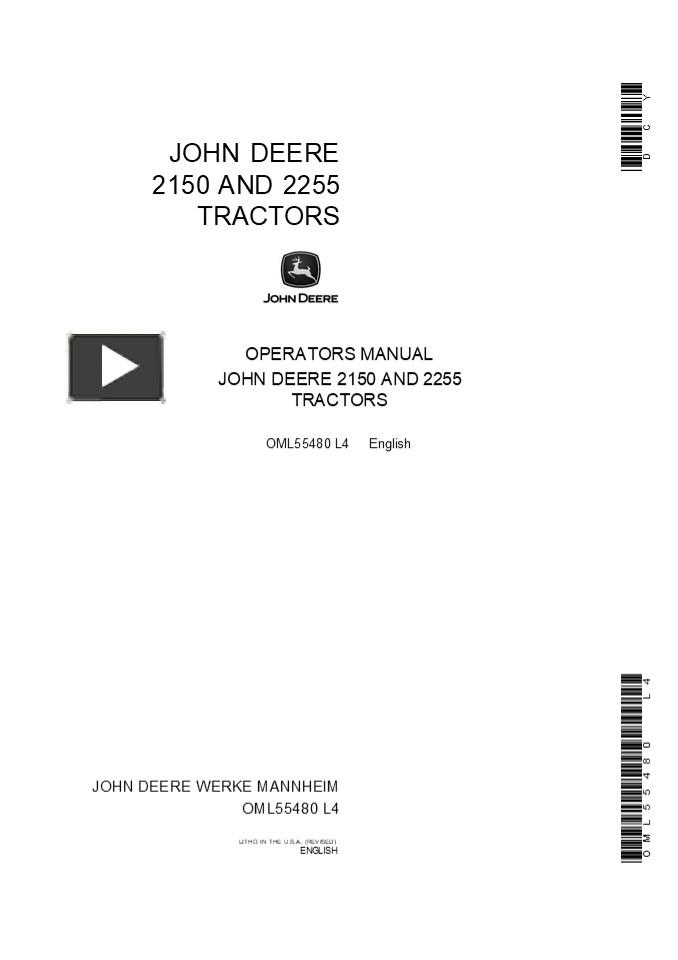 PPT – John Deere 2255 Tractors Operator’s Manual Instant Download ...