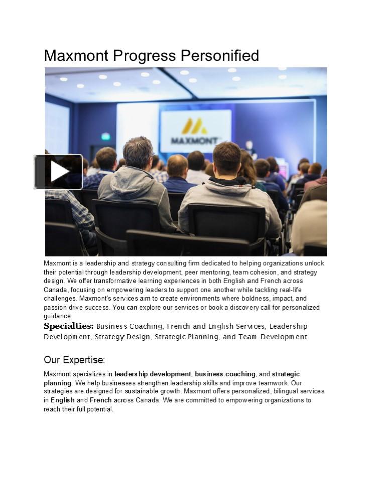 PPT – Maxmont Progress Personified PowerPoint presentation | free to ...