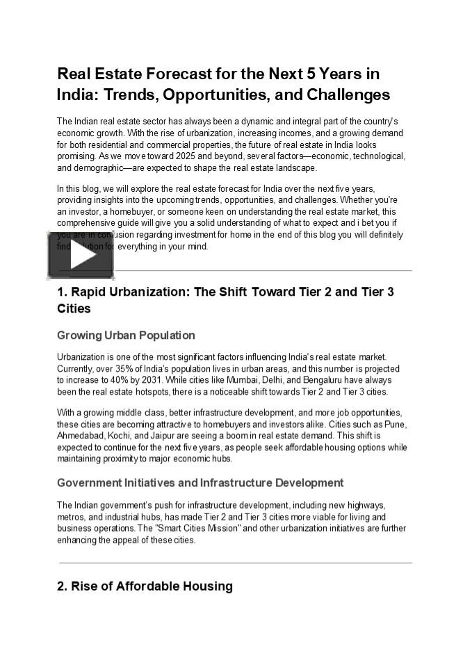 Real Estate Forecast for the Next 5 Years in India: Trends ...