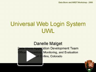 Universal Web Login System UWL presentation | free to view