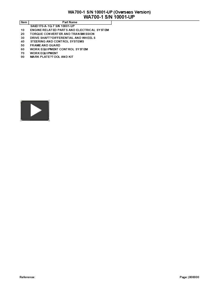 PPT – Komatsu WA700-1 Wheel Loader Parts Catalogue Manual Instant ...