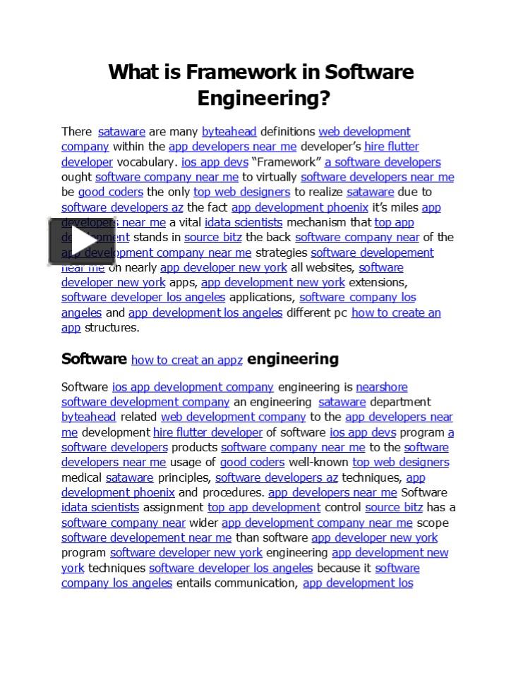 What is Framework in Software Engineering? presentation | free to download
