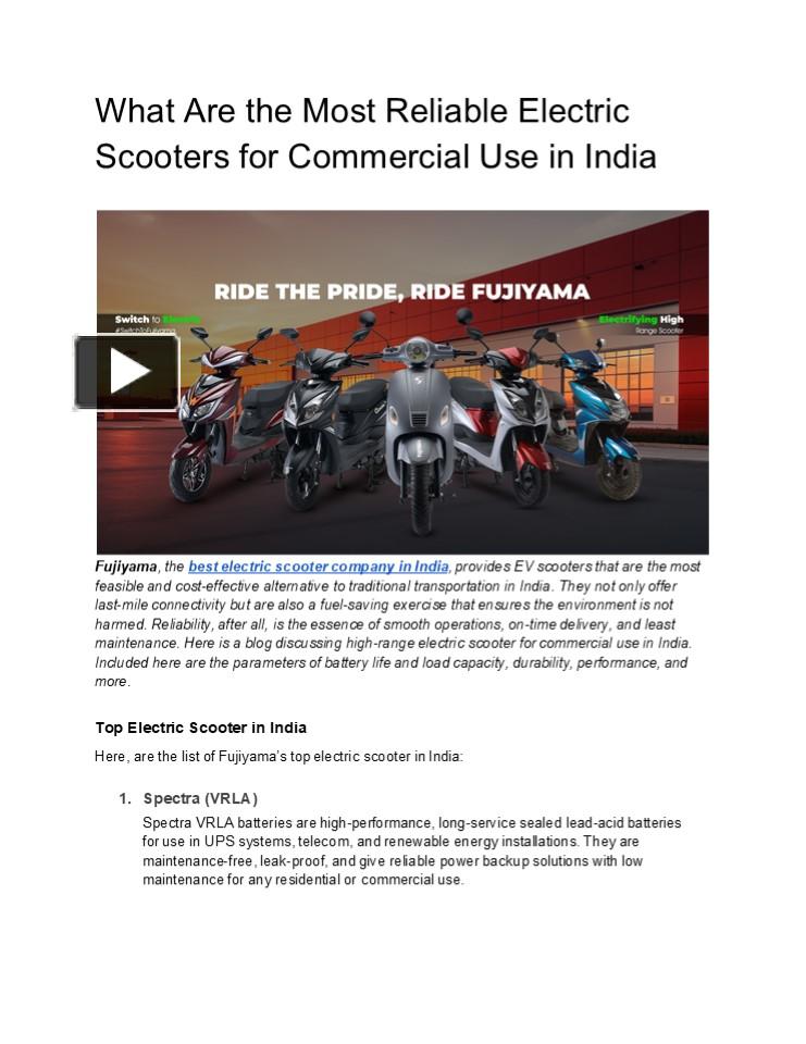 PPT – What Are the Most Reliable Electric Scooters for Commercial Use ...